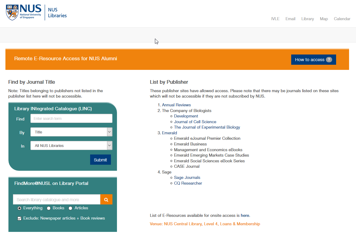 NUS Libraries: Access to Electronic Resources